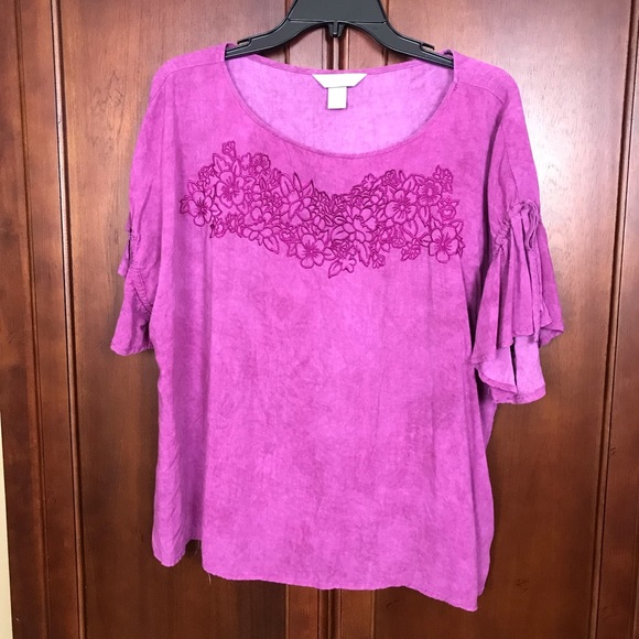 Christopher & Banks | Tops | Christopher Banks Magenta Embroidered ...